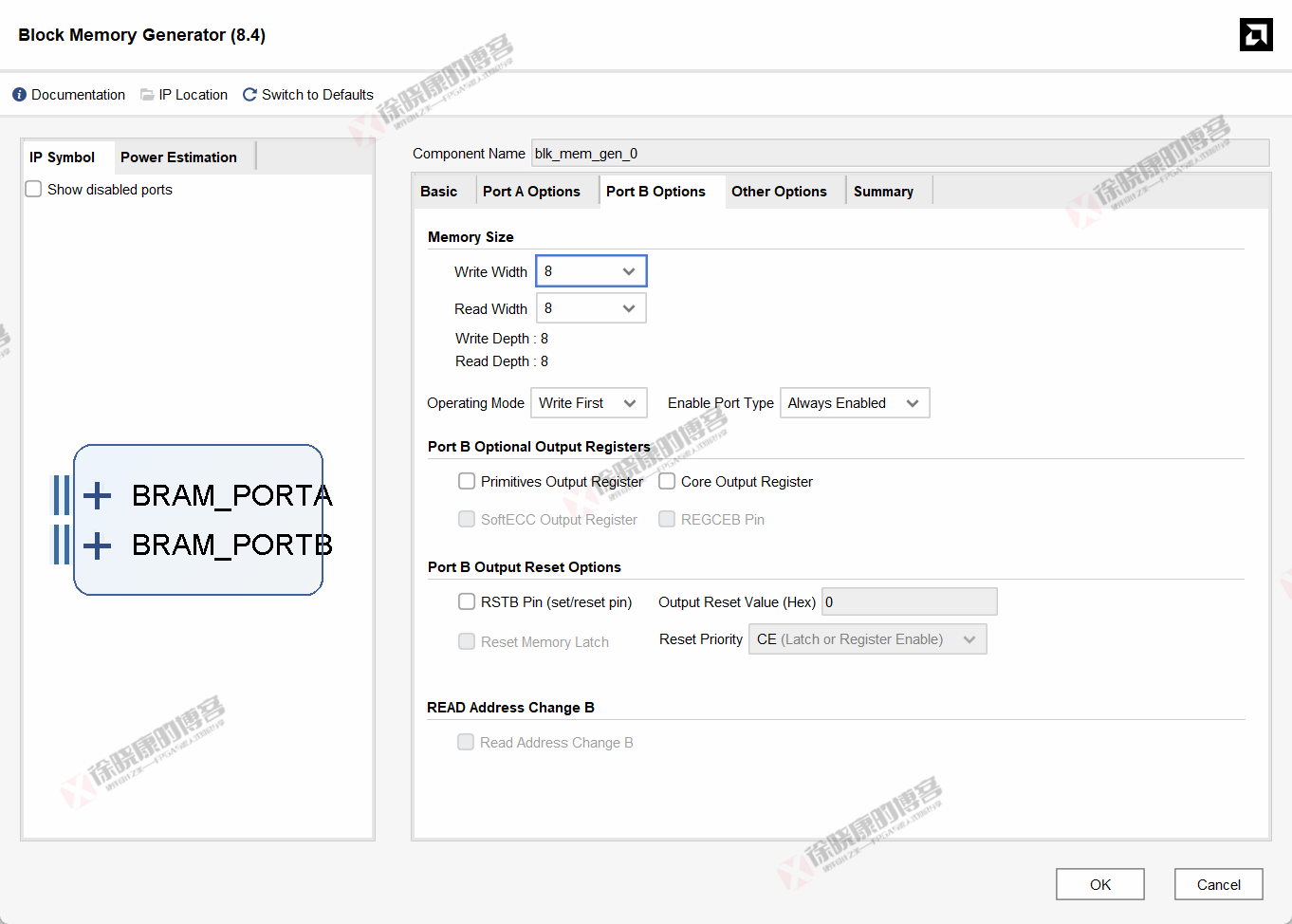 Xilinx IP 解析之 Block Memory Generator v8.4 ——02-如何配置 IP（仅 Native RAM） – 徐晓康的博客